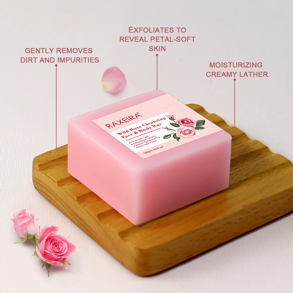 Private Label Handmade Pink Rose Soap - Natural & Gentle