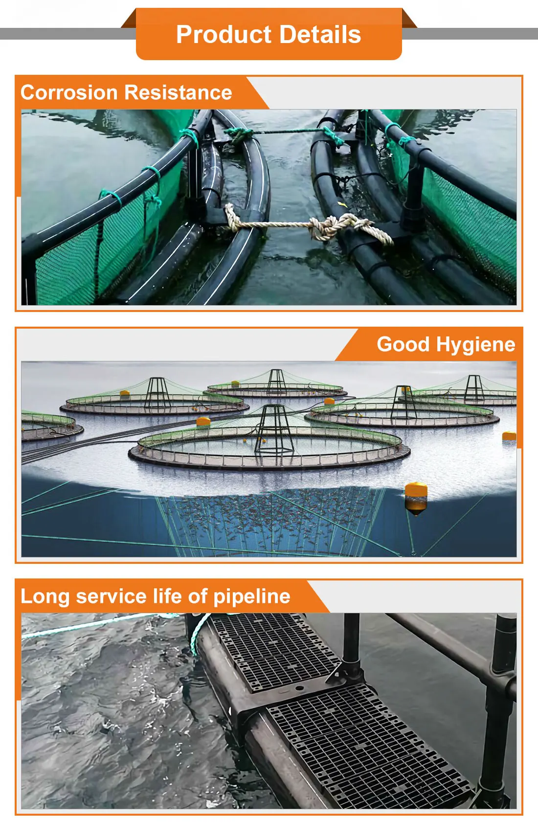 Deep Sea Offshore Cages Fish Farm HDPE Floating Aquaculture