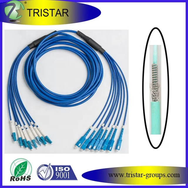 48 Fiber Optic Patch Cord PVC Jacket 2km Length Single Mode SM Outdoor ...