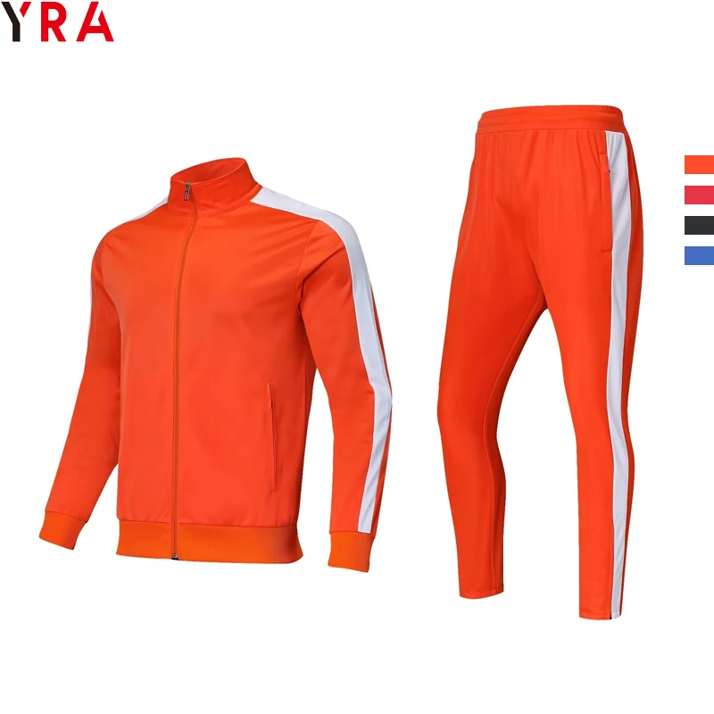 Orange Blue Red Custom Soccer Football Tracksuit for Men