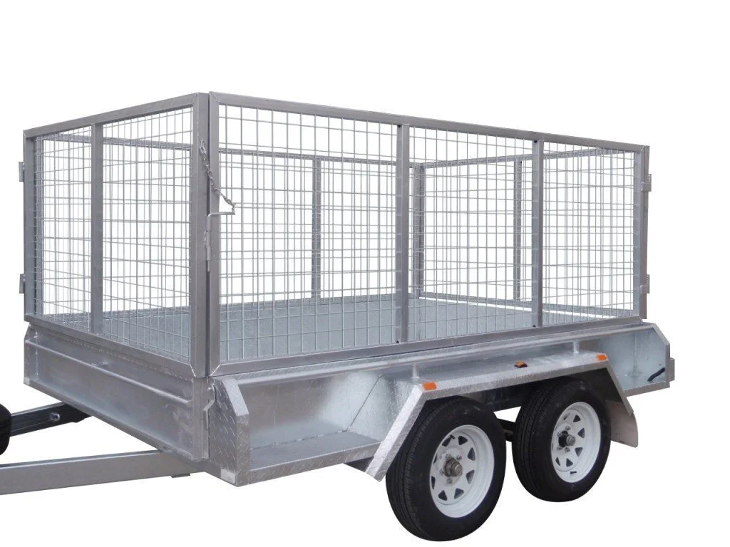 10x5ft Cage Trailers Tandem Axle Mesh Cage Trailers With Mechanical ...
