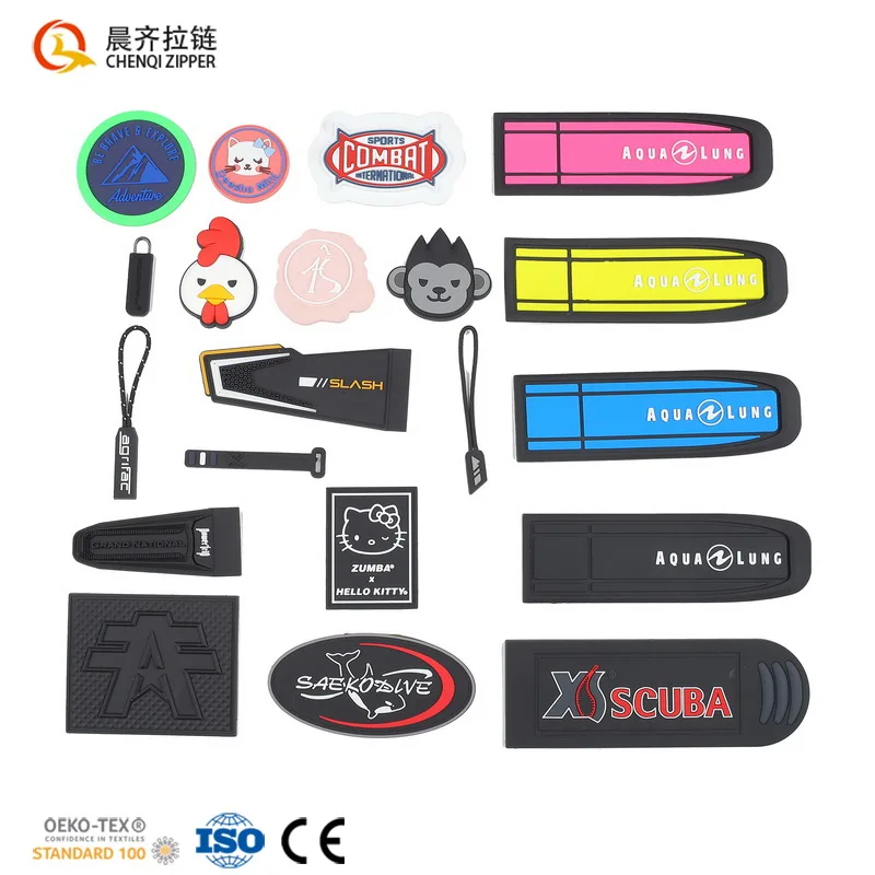 Fashion Custom Colorful Embossed Logo 2d Die Cut Rubber Pvc Label Soft ...