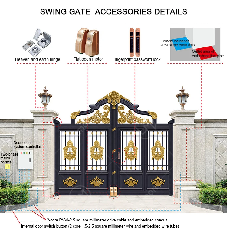 Modern Custom Aluminum Sliding Gate for Home & Villa - ODM | Wholesale