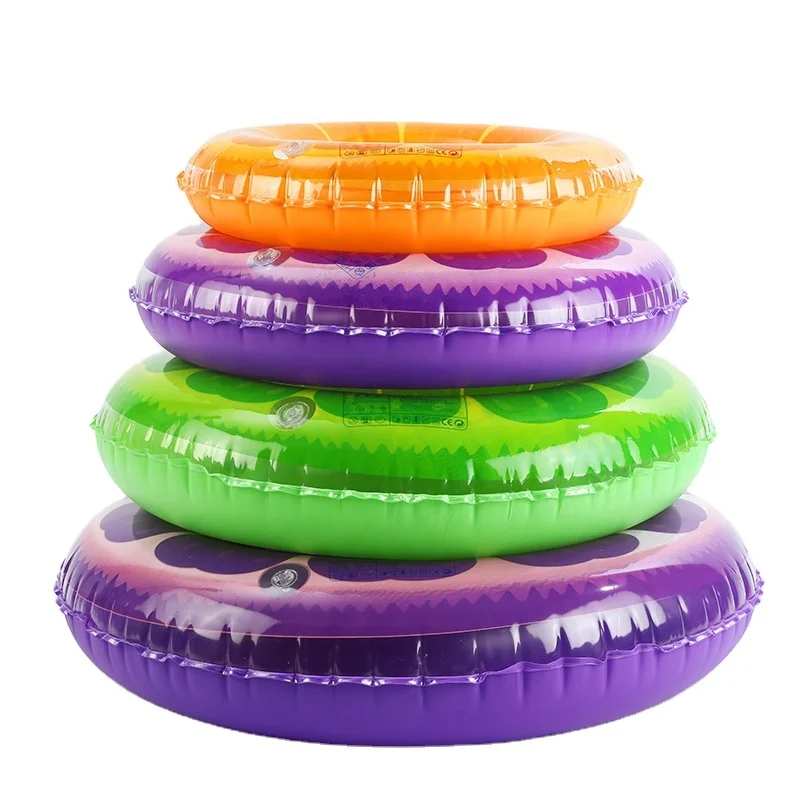 2024 New Beach Swim Rings Laps Orange Stripe Summer Pool Inflatable ...