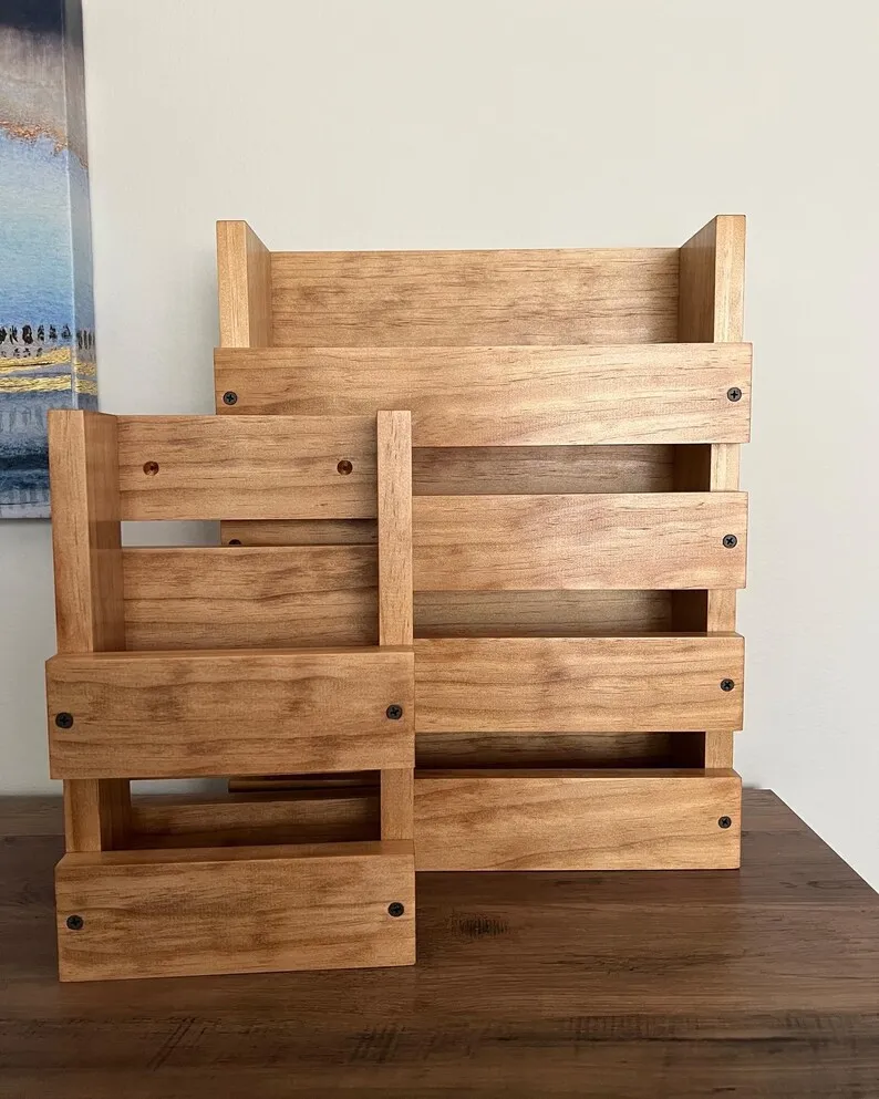 Wooden Wall-Mounted Menu Storage Rack Office Organizer for Pine Bar for ...