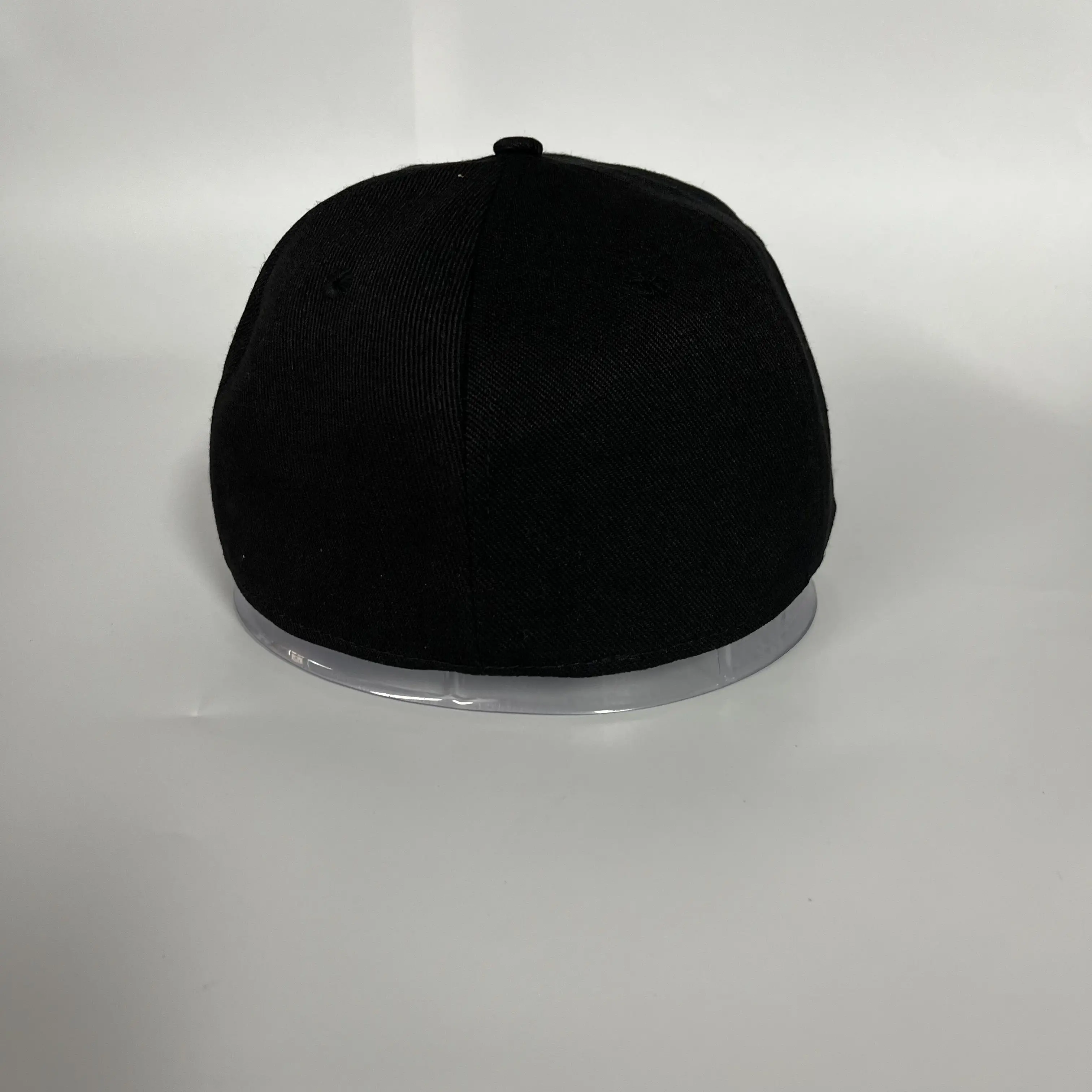 Visor Flat Brim Bill Base Ball Cap Hat 6 Panel Stretch Wool Blend Golf ...