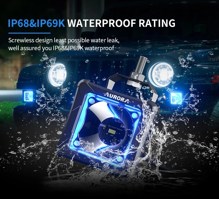 AURORA RGB LED Work Light - Durable 2 3 Inch Car Flood Light