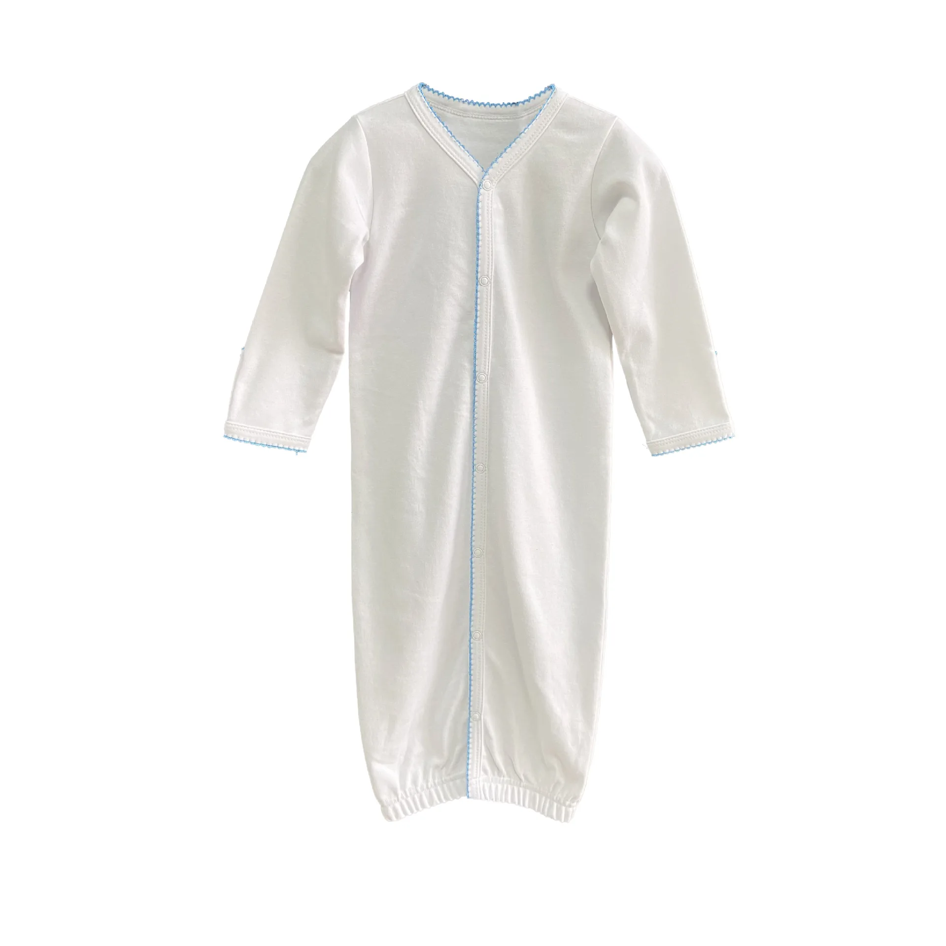 Alibaba.com: Picot Trim Baby Footie Romper, Organic Cotton Newborn 6M ...