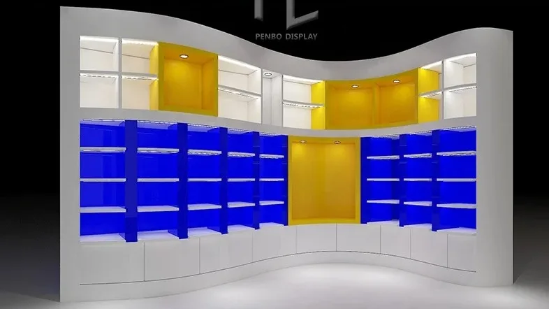 Modern Sport Shop Interior Design Showcase Clothing Store Wall Design ...