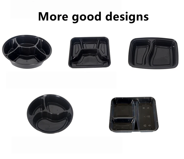 Plastic Takeaway 5 Compartment Food Packaging Food Containers With Lid ...