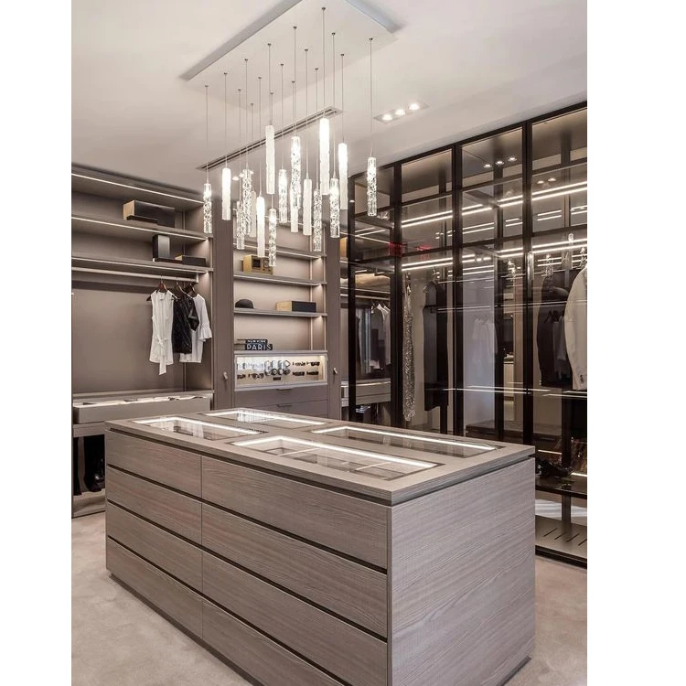 Luxury Wardrobe Walk In Closet For Living Room Furniture Glass Door ...