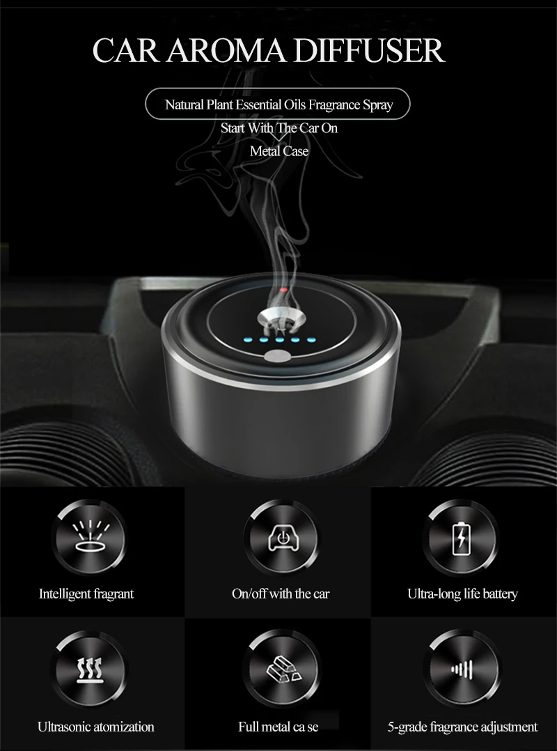 Luxury Mini Aroma Diffuser Pure Essential Oils Battery Rechargeable Usb ...