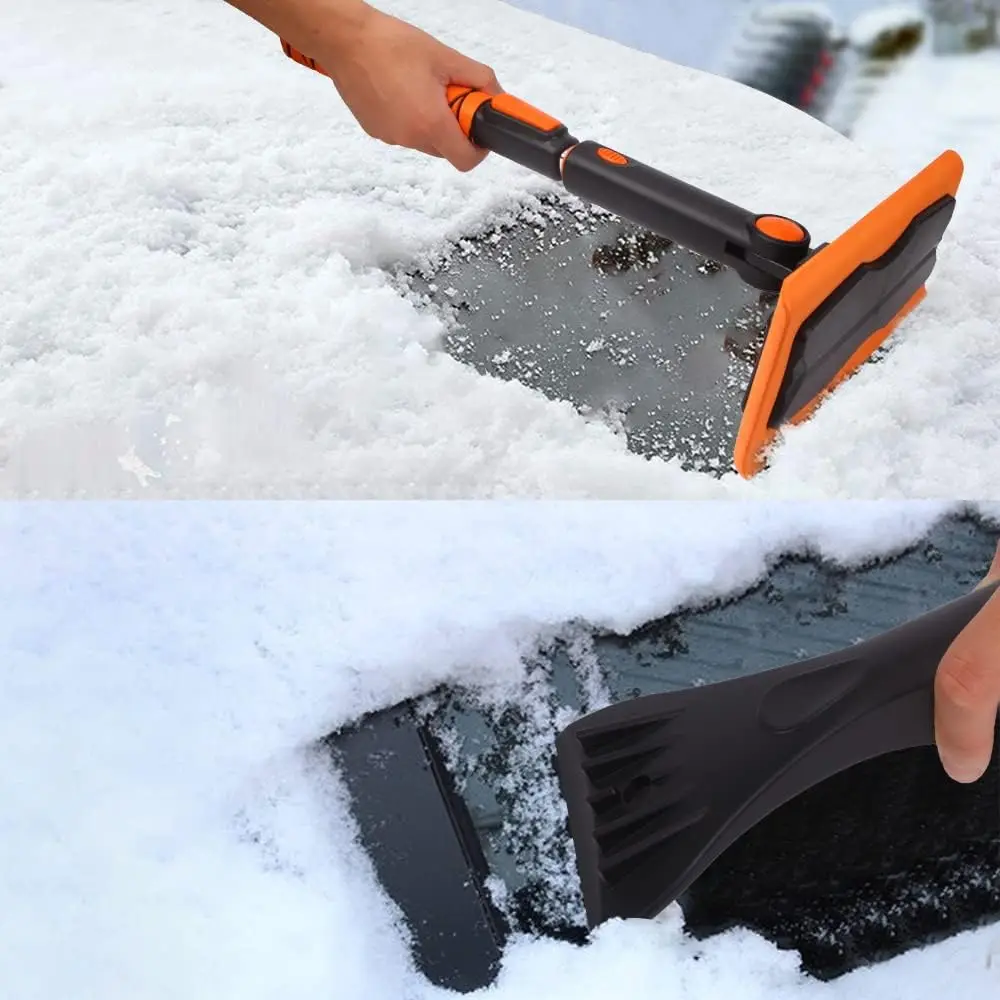 Auto Abs Handle Detachable Ice Scraper With Ergonomic Foam Grip 2-in-1 ...