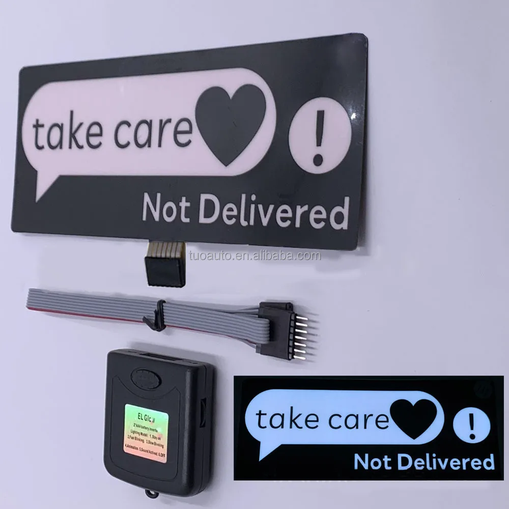 Take Care Sign Warning Led Glowing Car Sticker Champ Shockwave Car ...