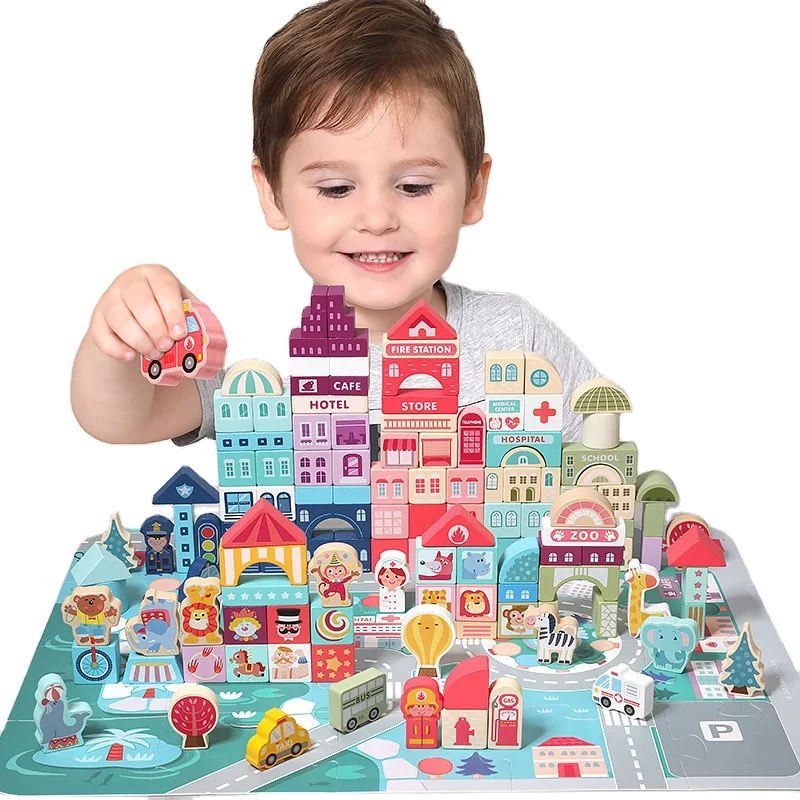 Wholesale 2022 Wooden Building Blocks Stacking Block Toys For Kids ...