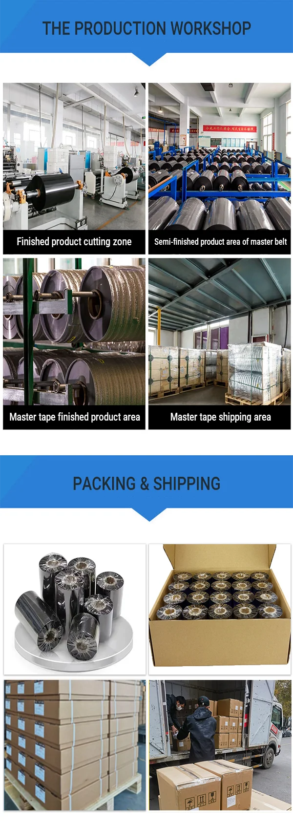 110mm*74m Thermal Transfer Wax Resin Barcode Ribbon Black Label Printer ...