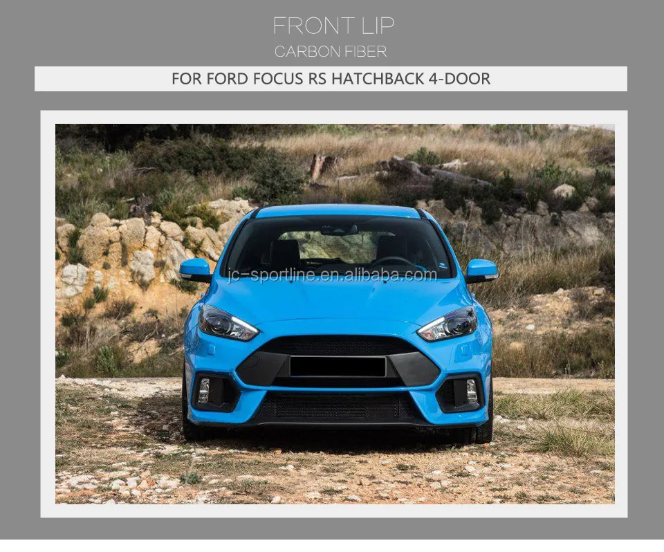 Carbon Fiber Front Bumper Lip Spoiler For Ford Focus Rs Hatchback 4 ...