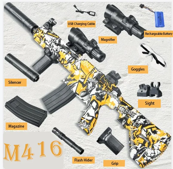 2024 Hot Sell M416 Toy Gun Gel Splat R Rifle Splatter Blaster Toy Guns ...
