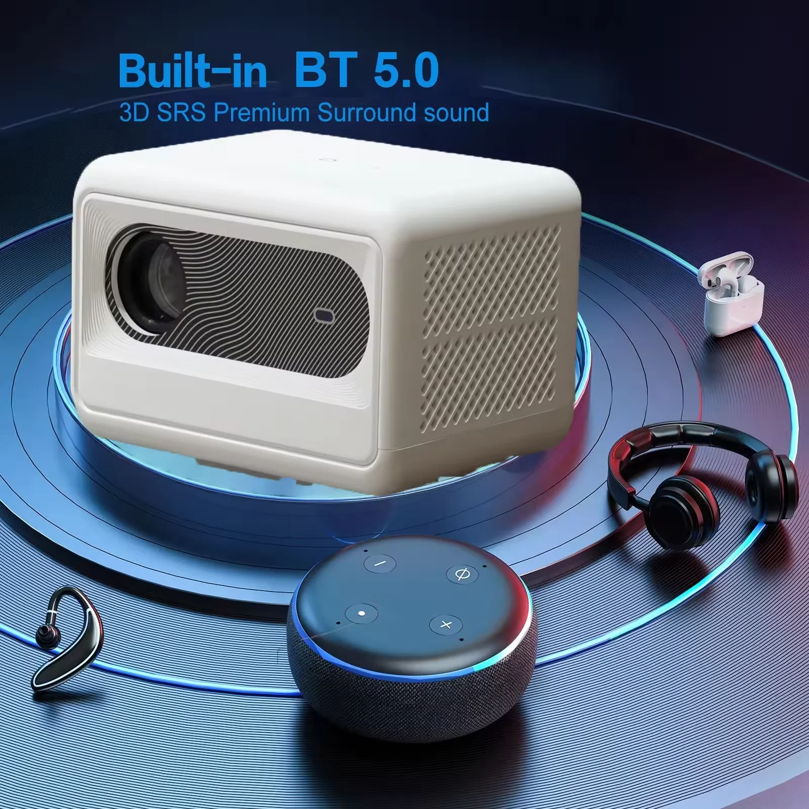 C1 1080p Mini Smart Projector Portable Home Theater Android 11 Smart ...