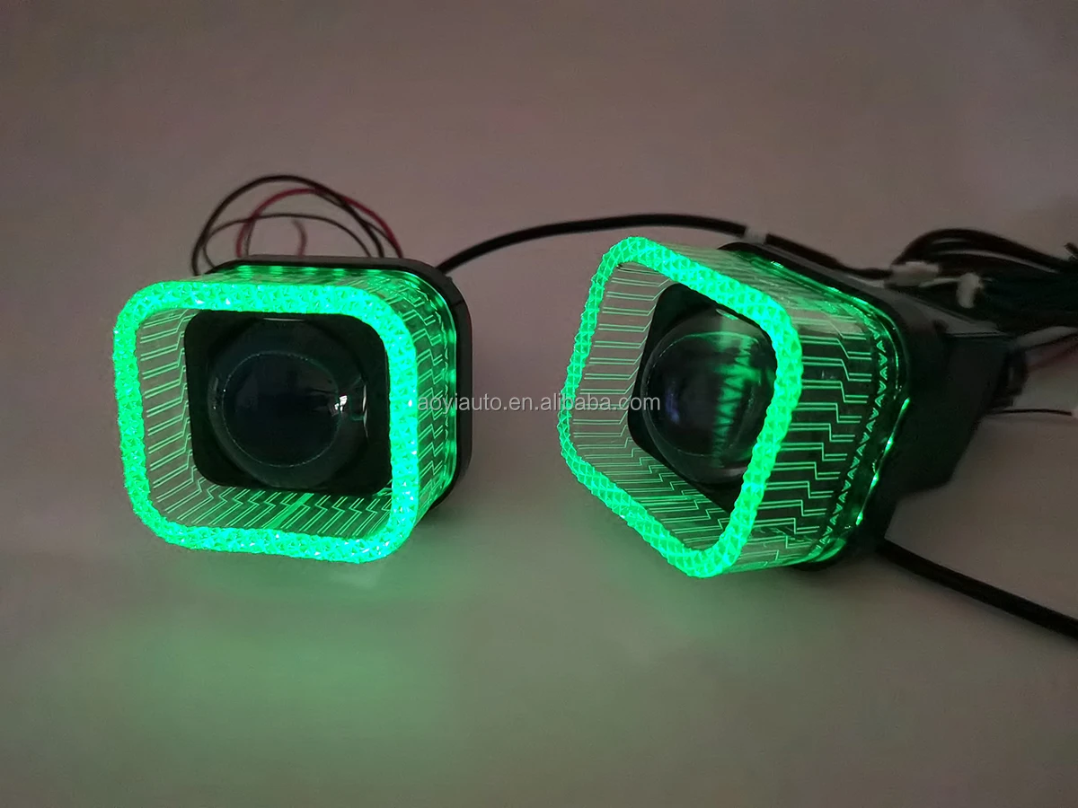 1.5 Inch Matrix Bi LED Projector Lens WRGBA 5D Angel Eyes Kit with for ...