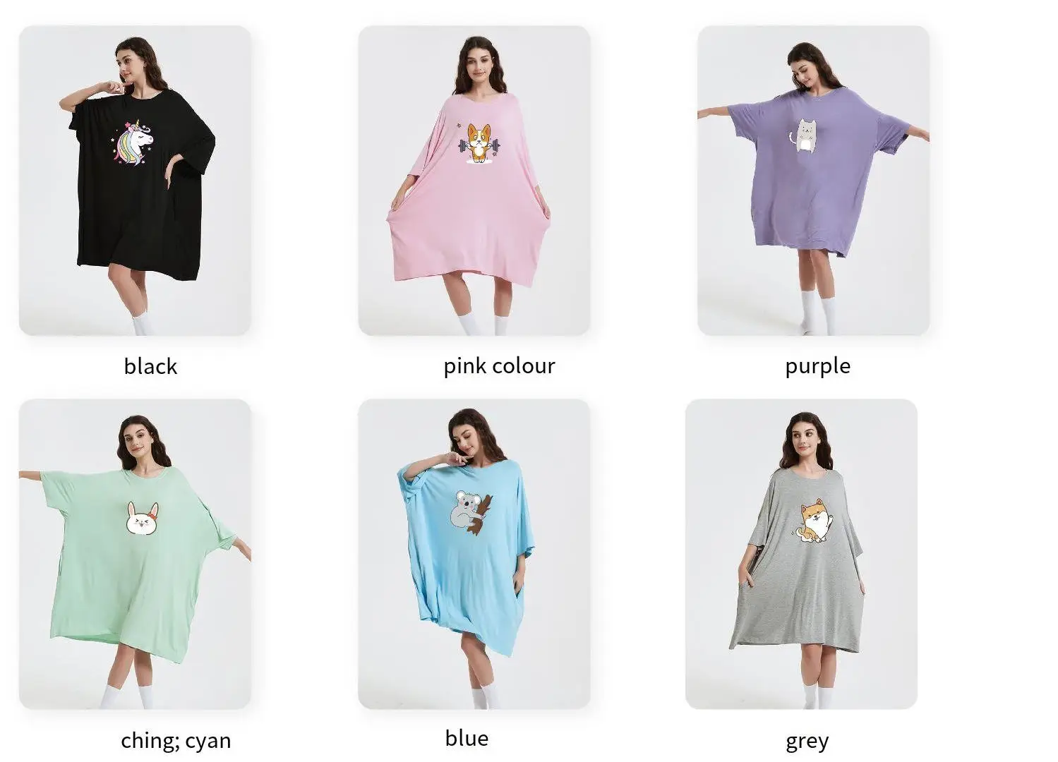 Bamboo Oversize Sleep Tee's Shirts Night Tee Shirts Oversized ...