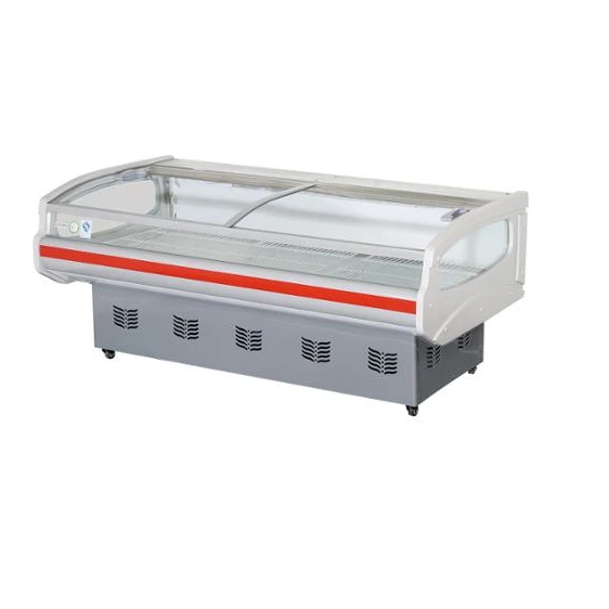 Supermarket Curved Glass Butchery Display Fridges Island Freezer Frozen ...