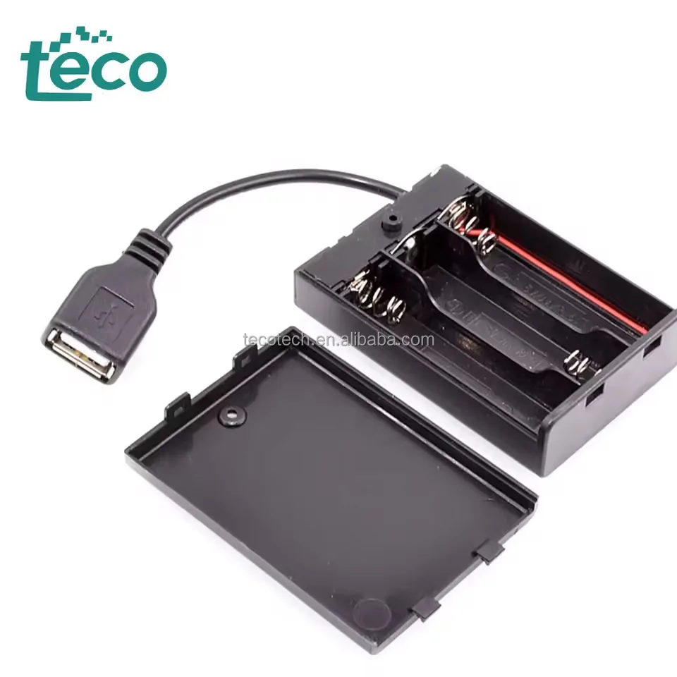 Aa Size Battery Box Plastic Battery Holder 2/3/4/8 Aa With Usb Power ...