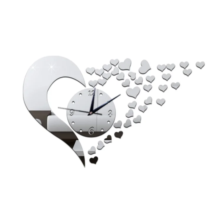 Alibaba.com: 3D Acrylic Heart Decor Quartz Mirrored Floor Clock: Modern ...