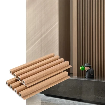 Hot Sale 3d Fluted Wpc Wall Panels Teak Surface Wooden Pvc Wall Panel ...
