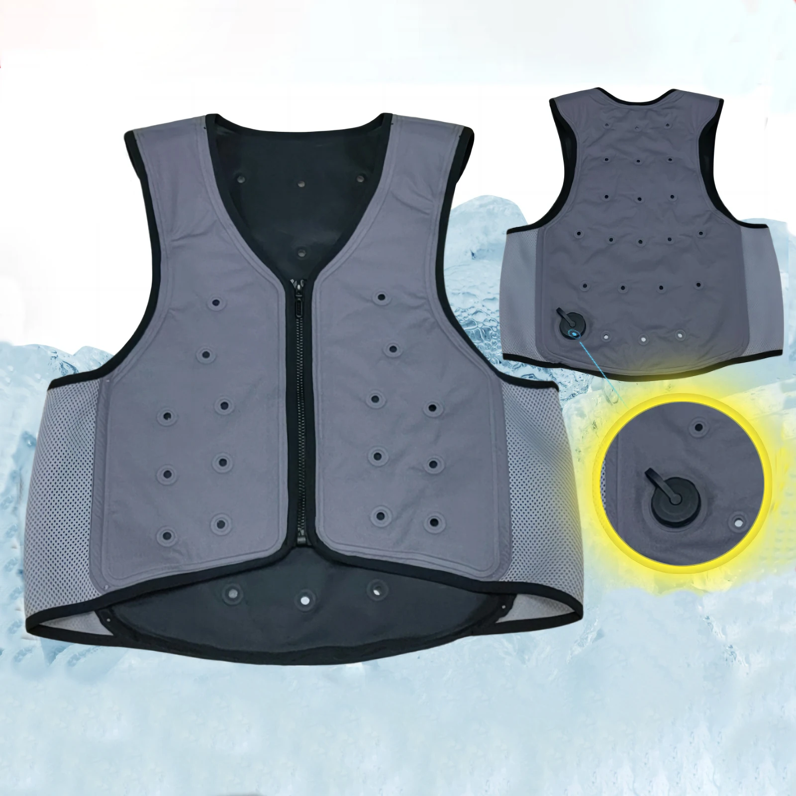 Ice Evaporative Cooling Deluxe Blue Vest Body Cooling Vest Personal ...