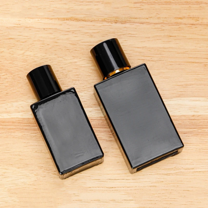 Best Selling Black Glass Perfume Bottles 30ml 50ml Rectangle Perfume ...