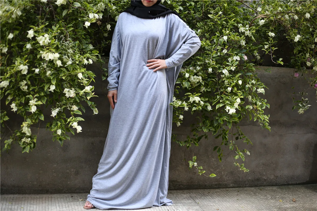 6200#modest Fashion Plain Simple Design Bat Sleeve Pray Maxi Casual ...