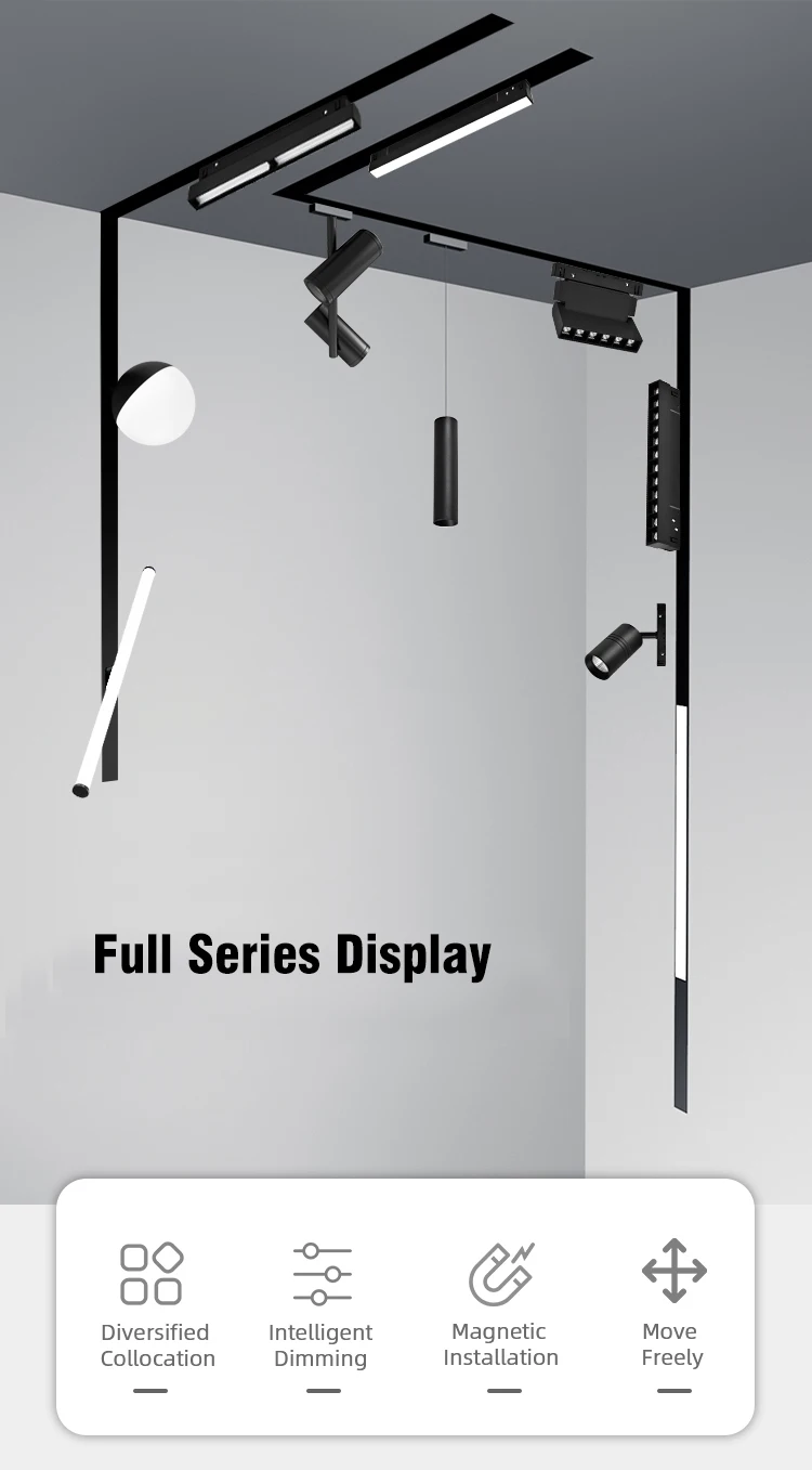 Led Ceiling Spherical Light Magnetic Rail Spotlights Shop Studio Indoor ...