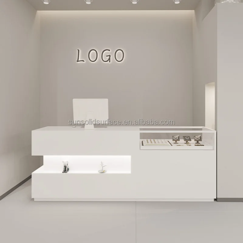Modern l Shaped Reception Desk Customized Spa Counter Front Desk ...