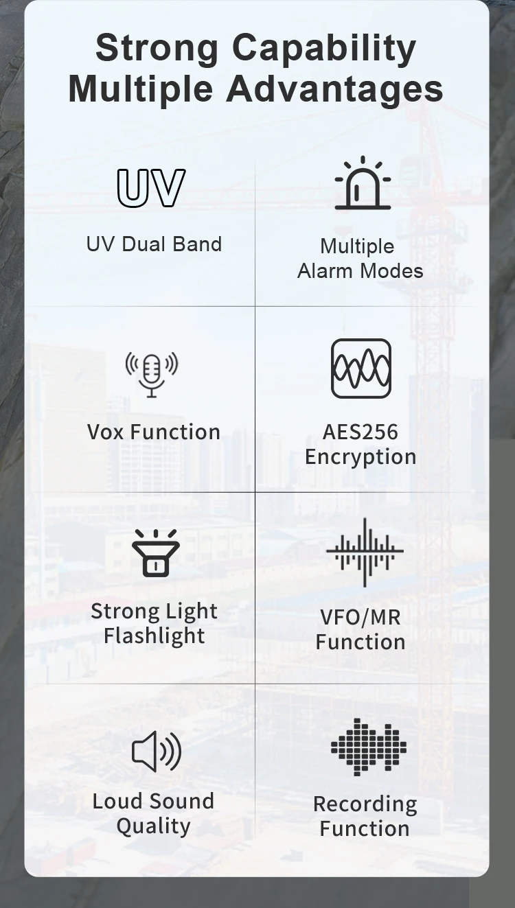 Chierda UV58D Digital Dual Band Two-Way Squelch Radio