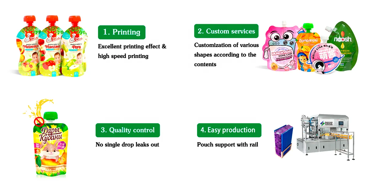 Custom Fruit Baby Juice Spout Pouch Bag Retort Pouch| Alibaba.com