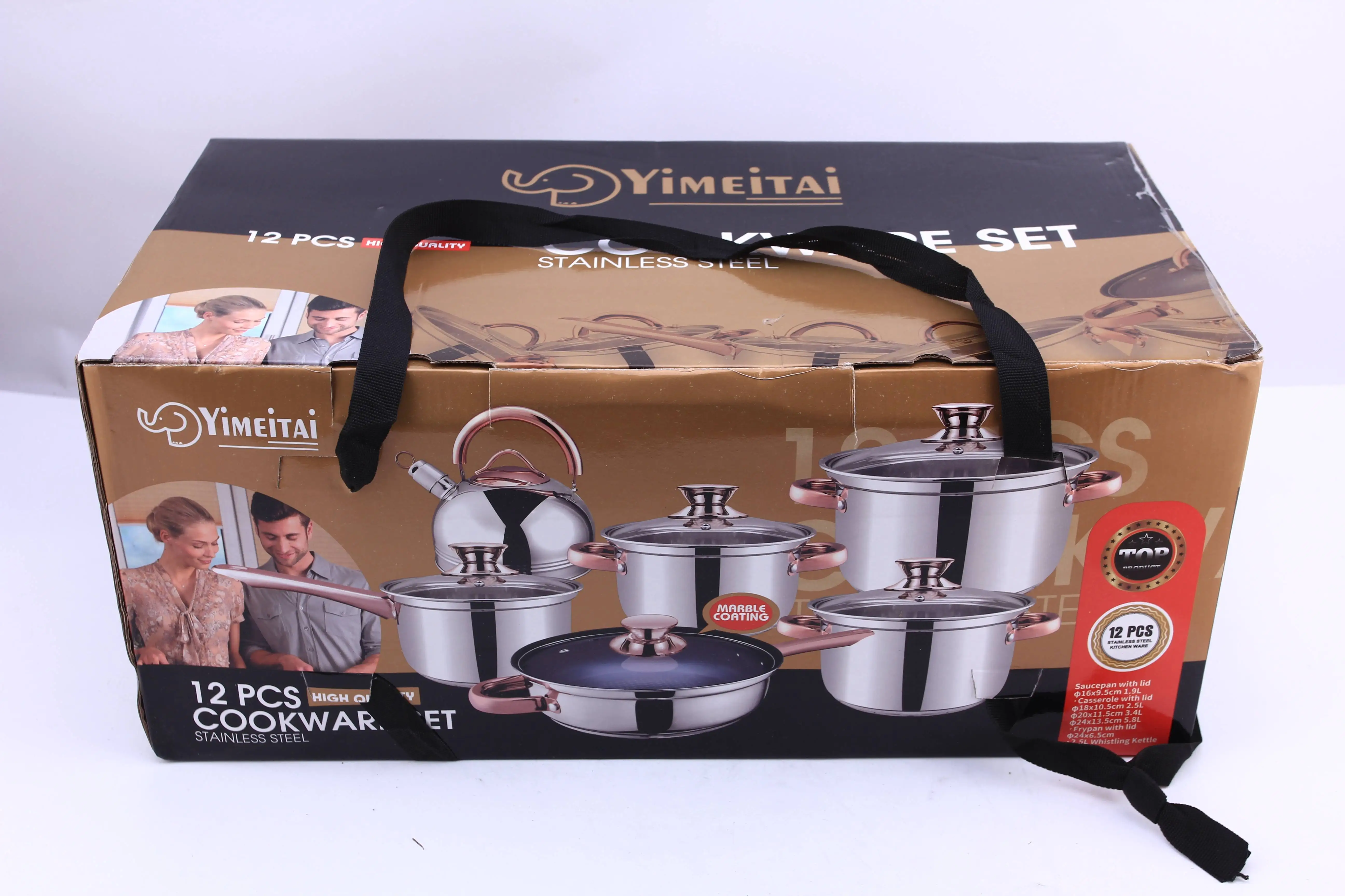 High Quality 12pcs Cookware Sets - Stainless Steel Pots