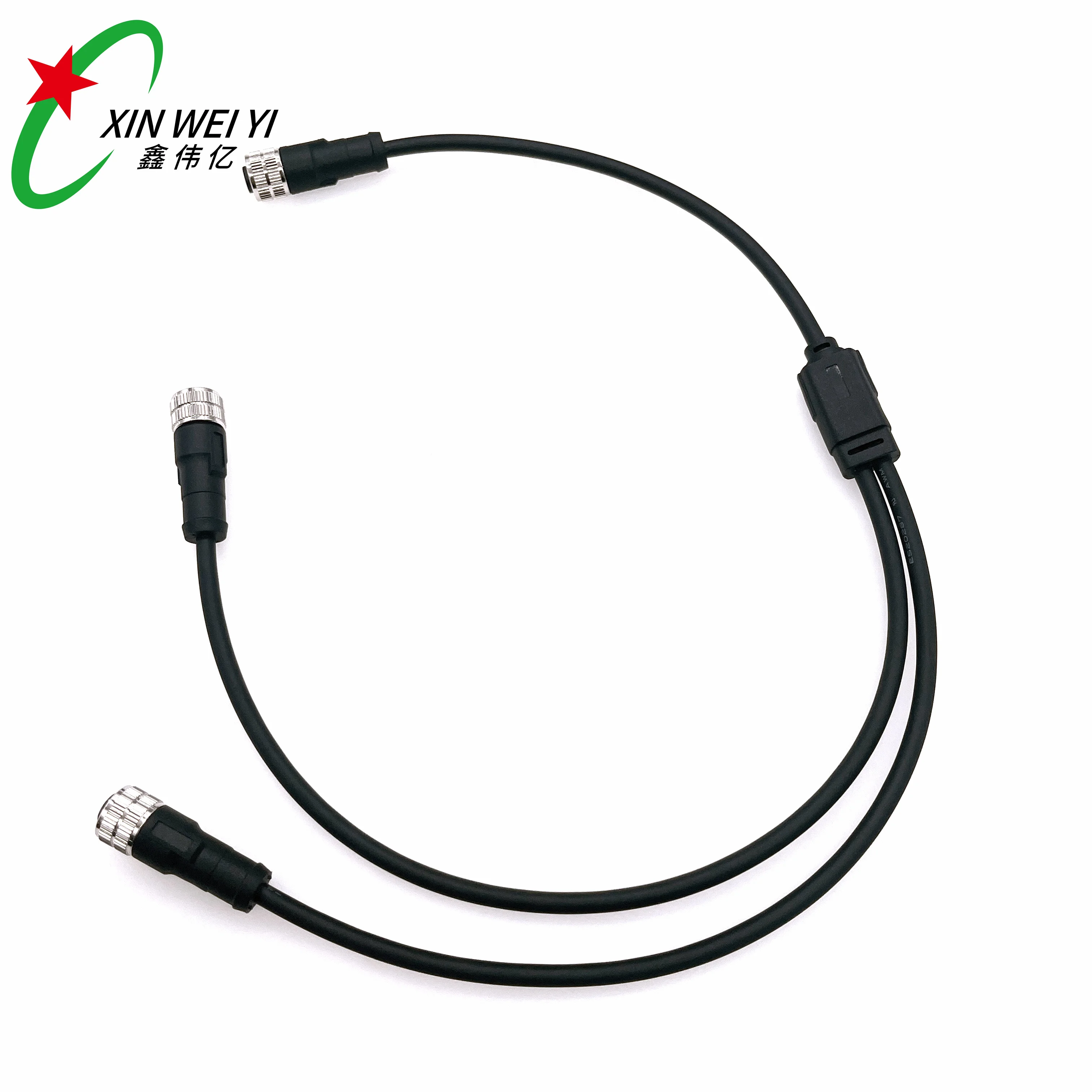 Y Splitter Plug M12 M8 M5 Circular Y Splitter Connector Black Pur Cable ...