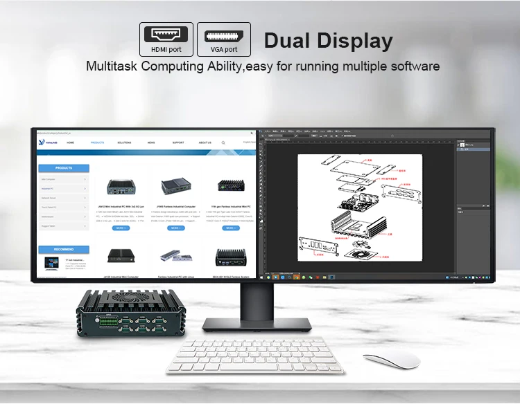 Thin Client Industrial Box PC - I3, I5, I7 - Fanless Mini PC