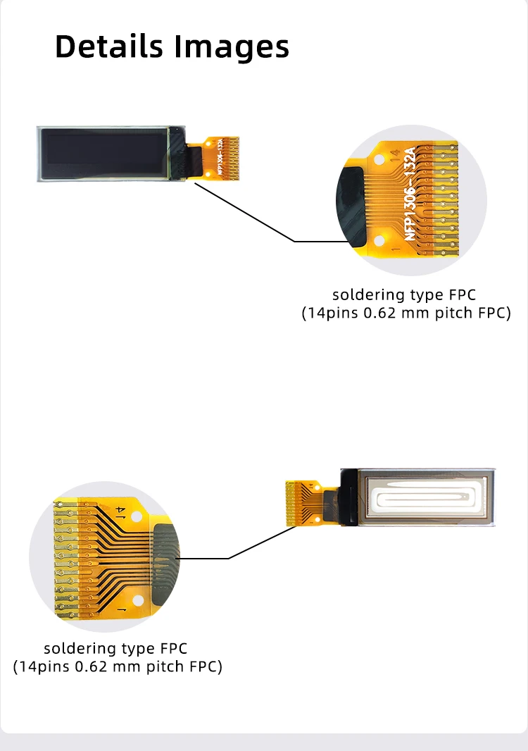 0.91 Inch Oled Display Module 128x32 Driver Ic Is Ssd1306 I2c Interface ...