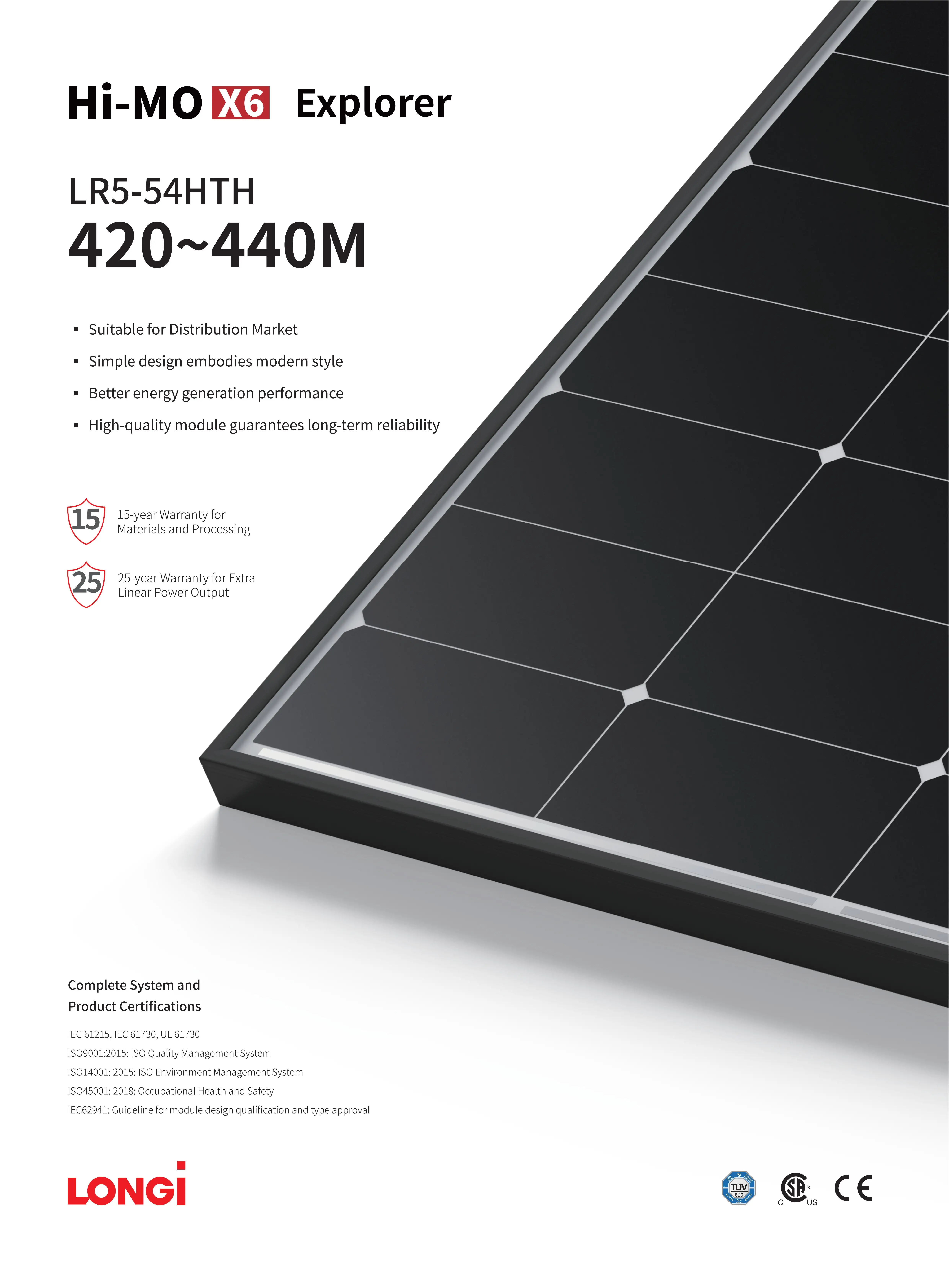 Longi Solar Panel Himo-6 9bb 108 Cells Solar Panel Longi 415w 420w 425w ...