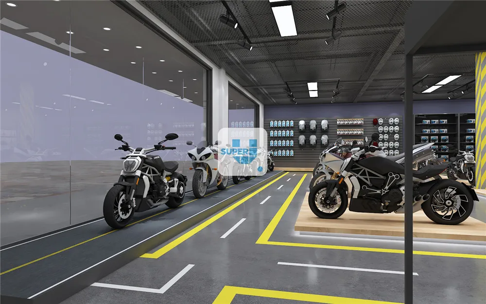 Custom Motorbike Showroom - Fashionable Motorcycle Shop Design
