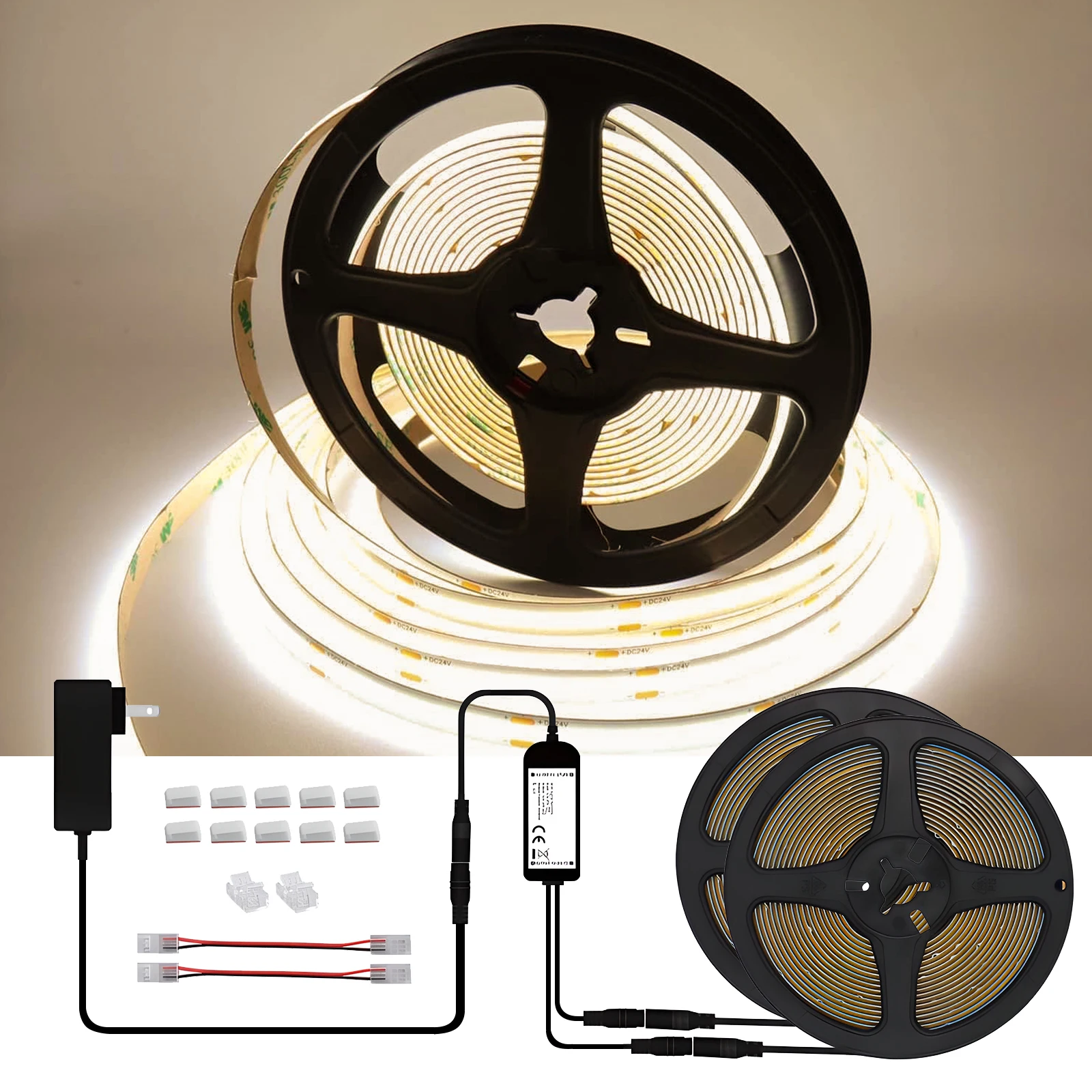 Feican Smart DC24V COB LED Strip Light 324/m 2700K 4000K and 6500K with ...