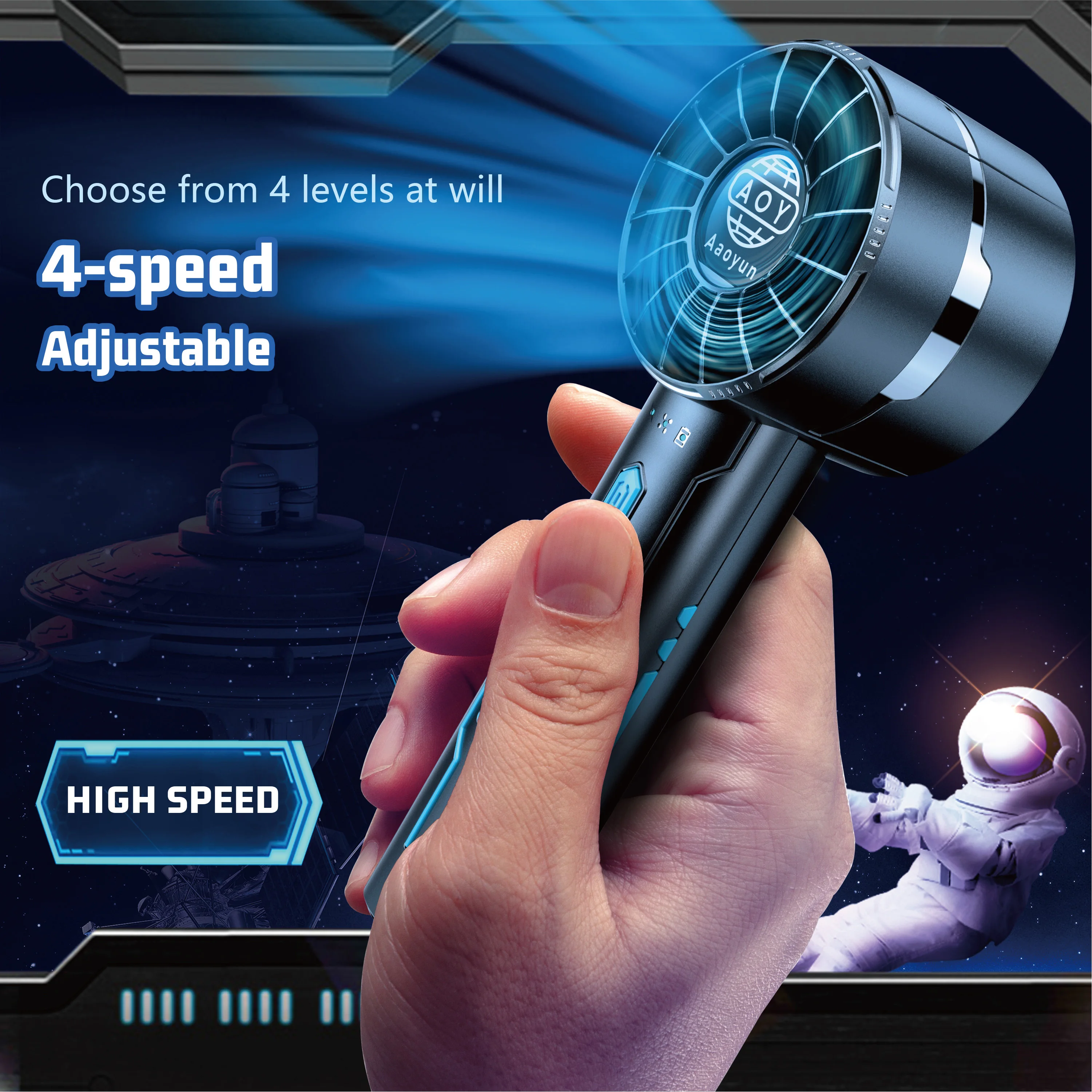 Aaoyun Outdoor 2600mah Handheld Portable Electric Fan