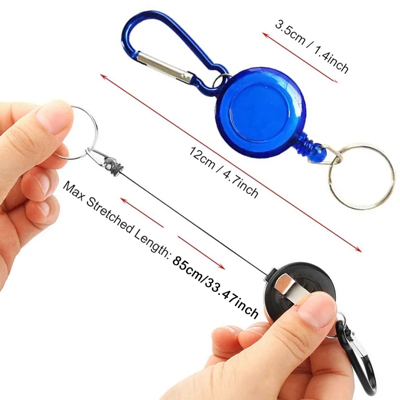 Retractable Steel Cord Pull Reel Keychains - Fashion & Utility