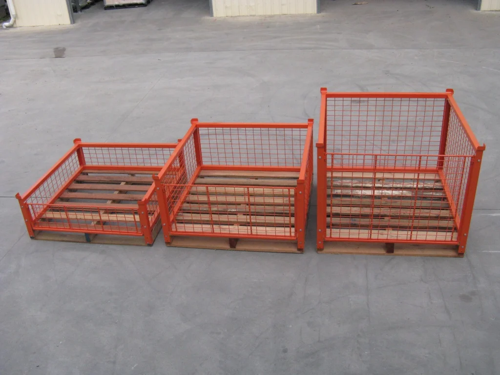 Folding Stacking Warehouse Storage Customized Metallic Powder Coating ...