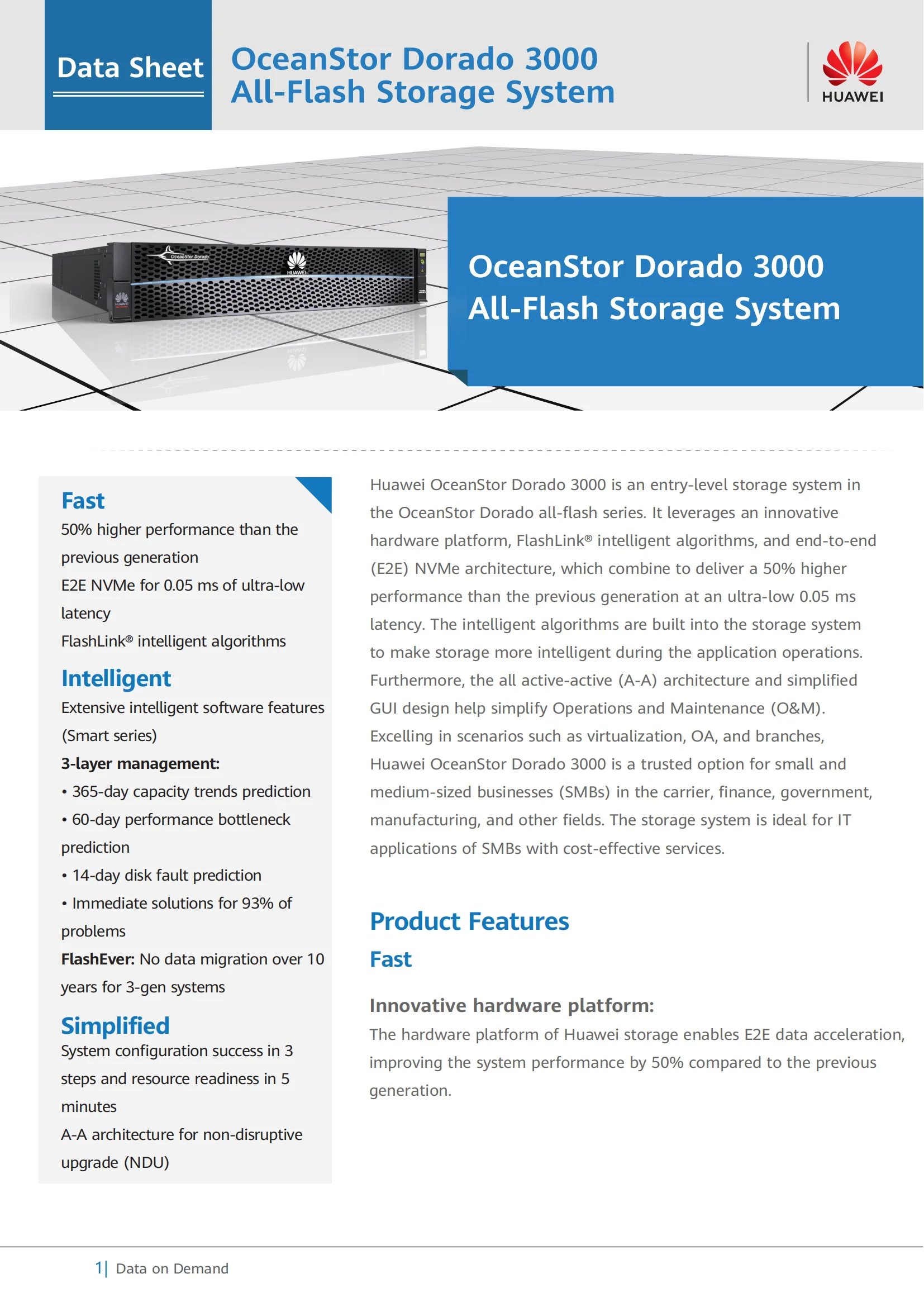顶级garde Hua-wei Oceanstor Dorado 8000/18000专门研究虚拟化数据库等场景 - Buy 适用于金融政府和 ...
