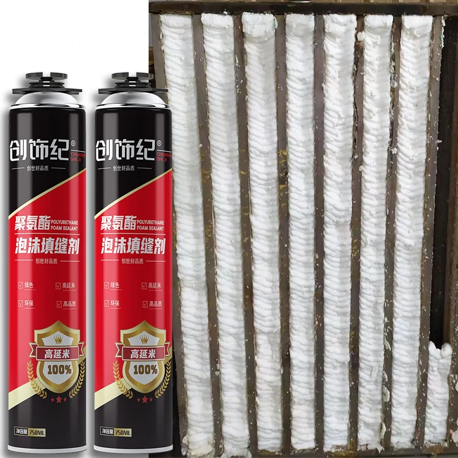 750ml Gun Expanding Spray Foam Polyurethane One Component Insulation Fireproof Foam Adhesive ...