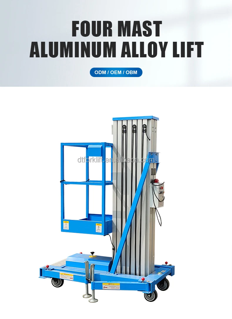 Single Mast Aluminum Alloy Electric Aluminum Platform 6m 8m 9m 10m ...