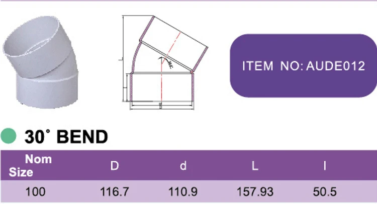 ERA PVC Drain Pipes and Fittings AS/NZS 1260 Watermark 30 Degree Bend ...